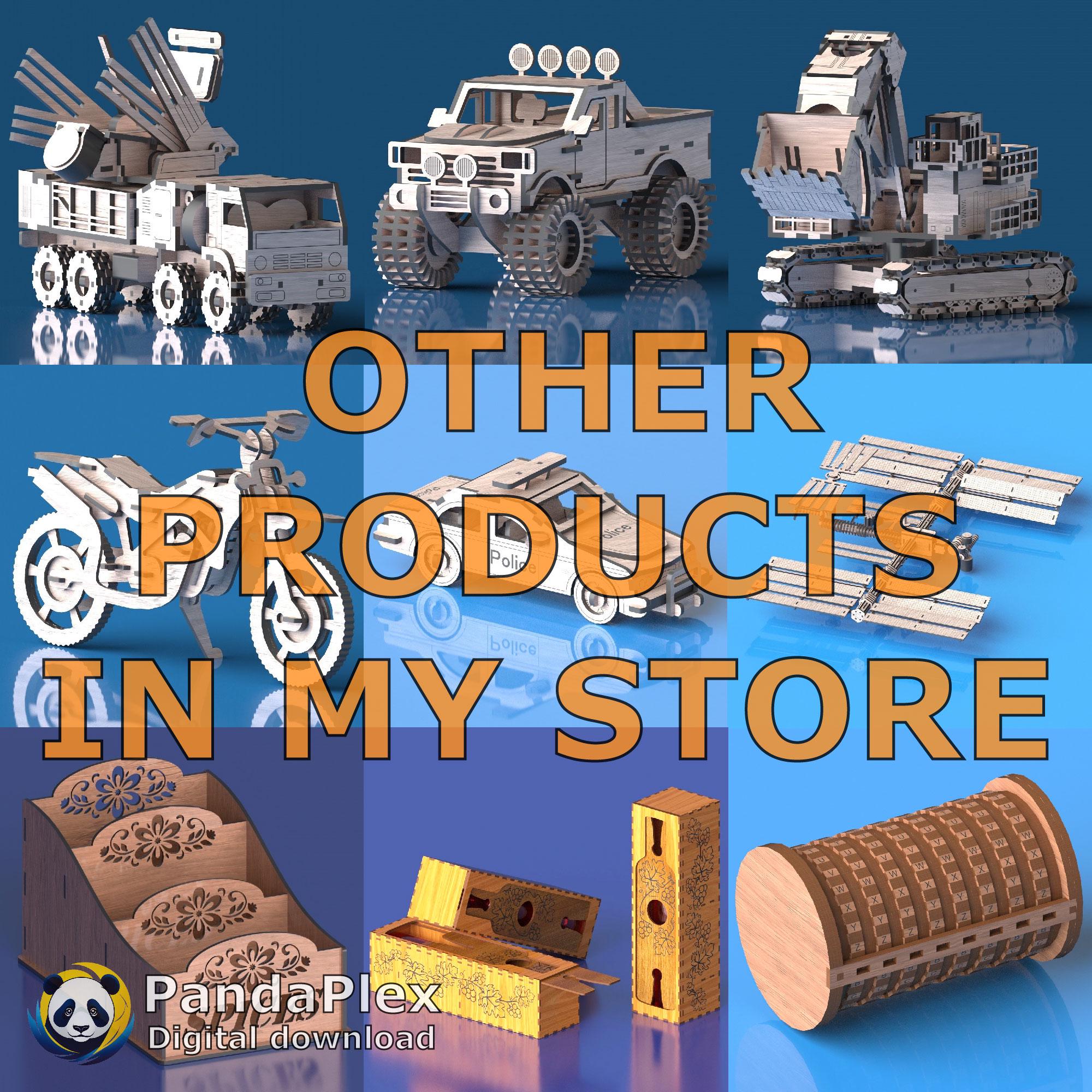 Hummer 3D Puzzle - Laser Cut Datei SVG DXF für CNC Glowforge | Holz ...