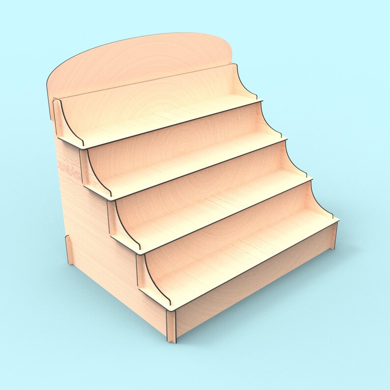 Laser Cut Display Stand SVG | Tiered Shelf Rack for Craft Fair & Shop ...