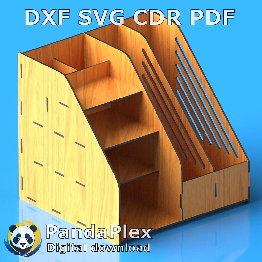 Desk Organizer SVG FILE – Laser Cut Folder Holder, Office Storage Box ...