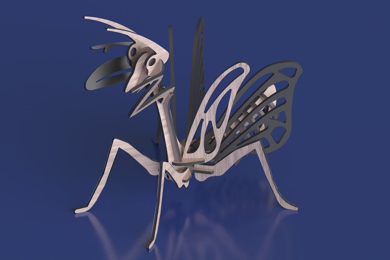 3D Mantis Laser Cut File, Vector Plan for CNC, Woodworking Pattern ...