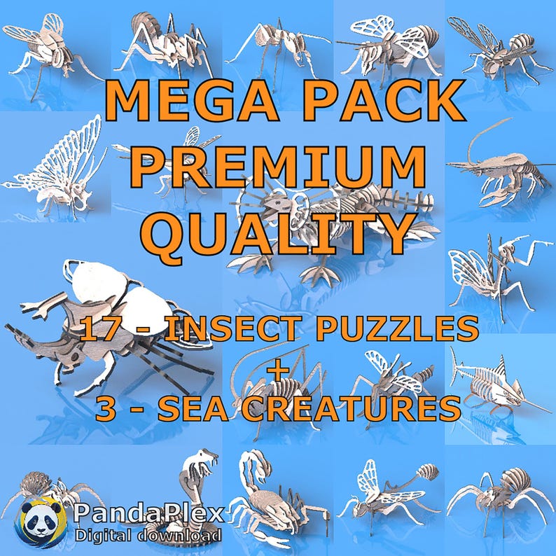 Mega Pack 3D Insect Puzzle Bundle | 20 Premium Laser Cut Models | 17 ...