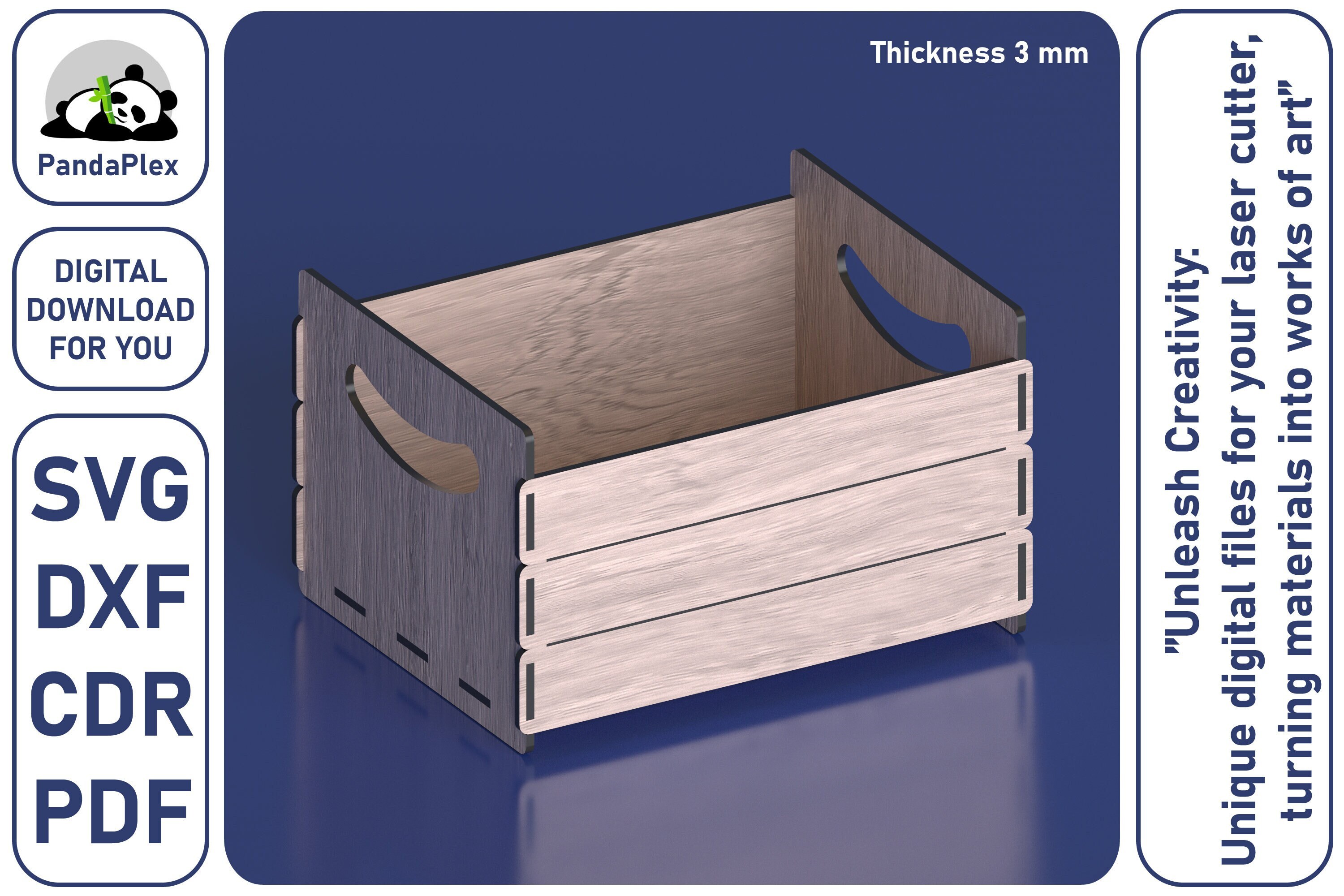 Wooden Hamper, Laser Cut File Svg Dxf Cdr Pdf, Vector Plan for Cnc ...