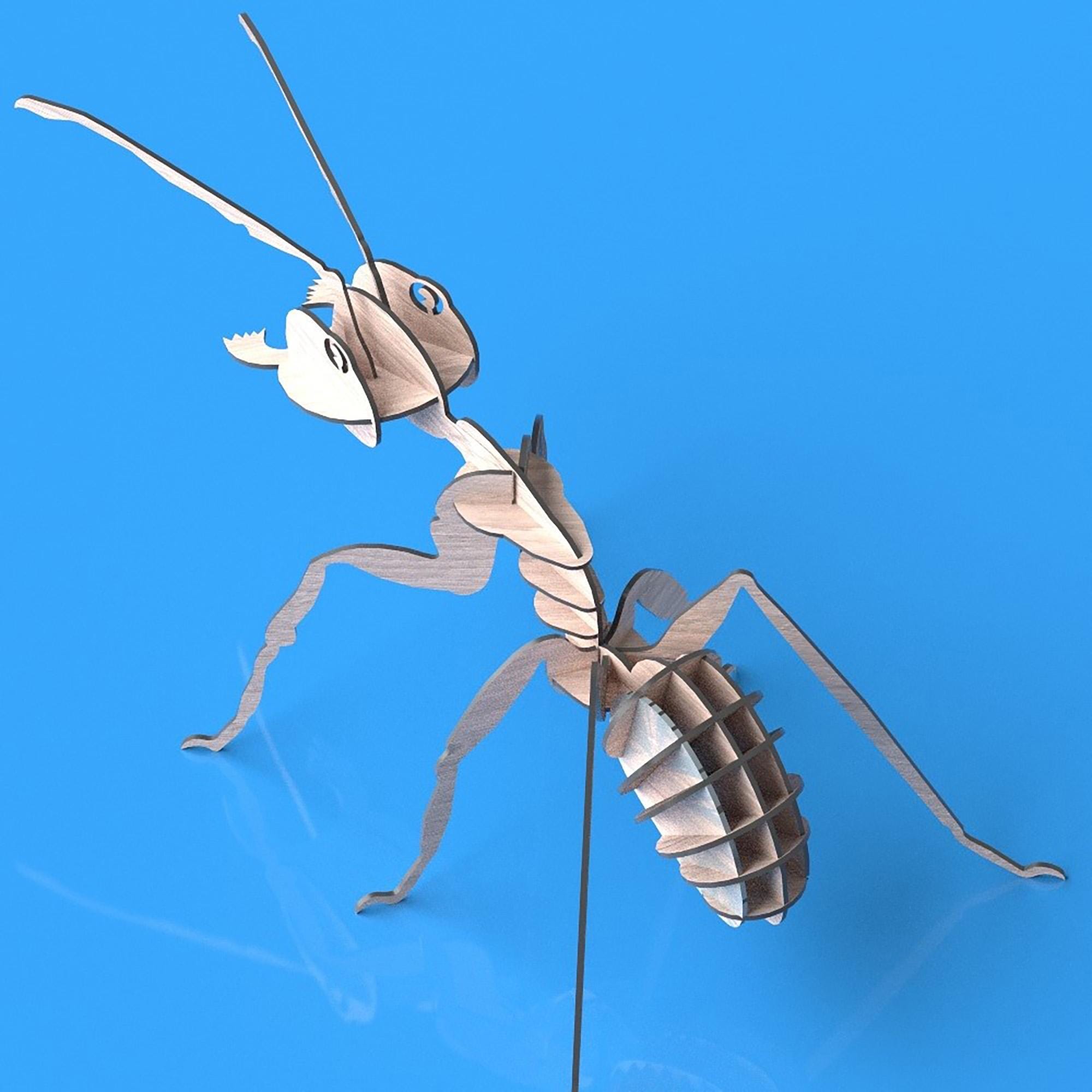 Large Ant - Laser Cut Files Wooden 3D Puzzle, Insect SVG, Sculpture for ...