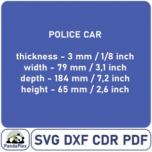 Police Car 3D Puzzle SVG – Laser Cut Files, DXF CDR Engraving Template ...