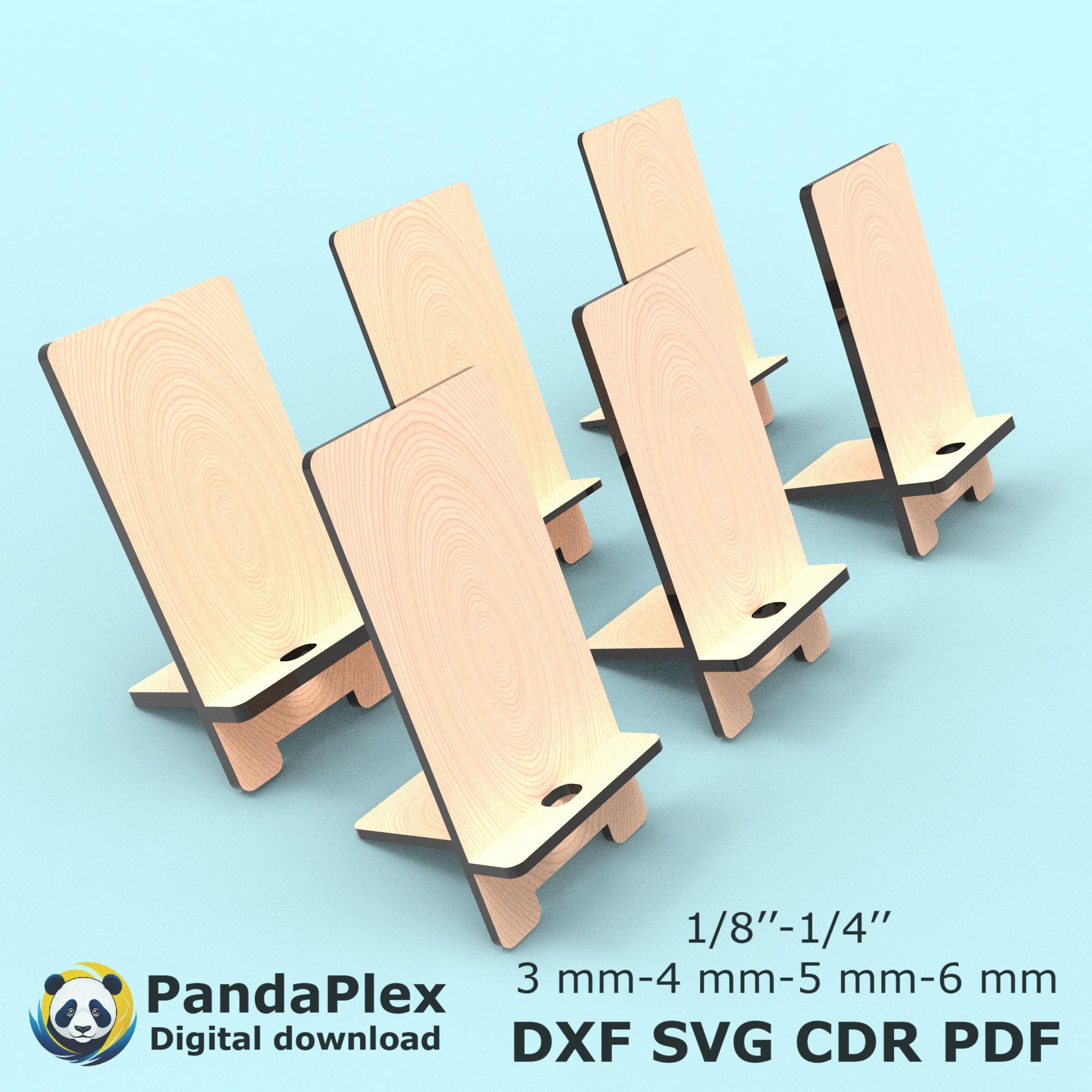 Laser Cut Phone Stand SVG | DIY Wooden Mobile Holder Files | Glowforge ...