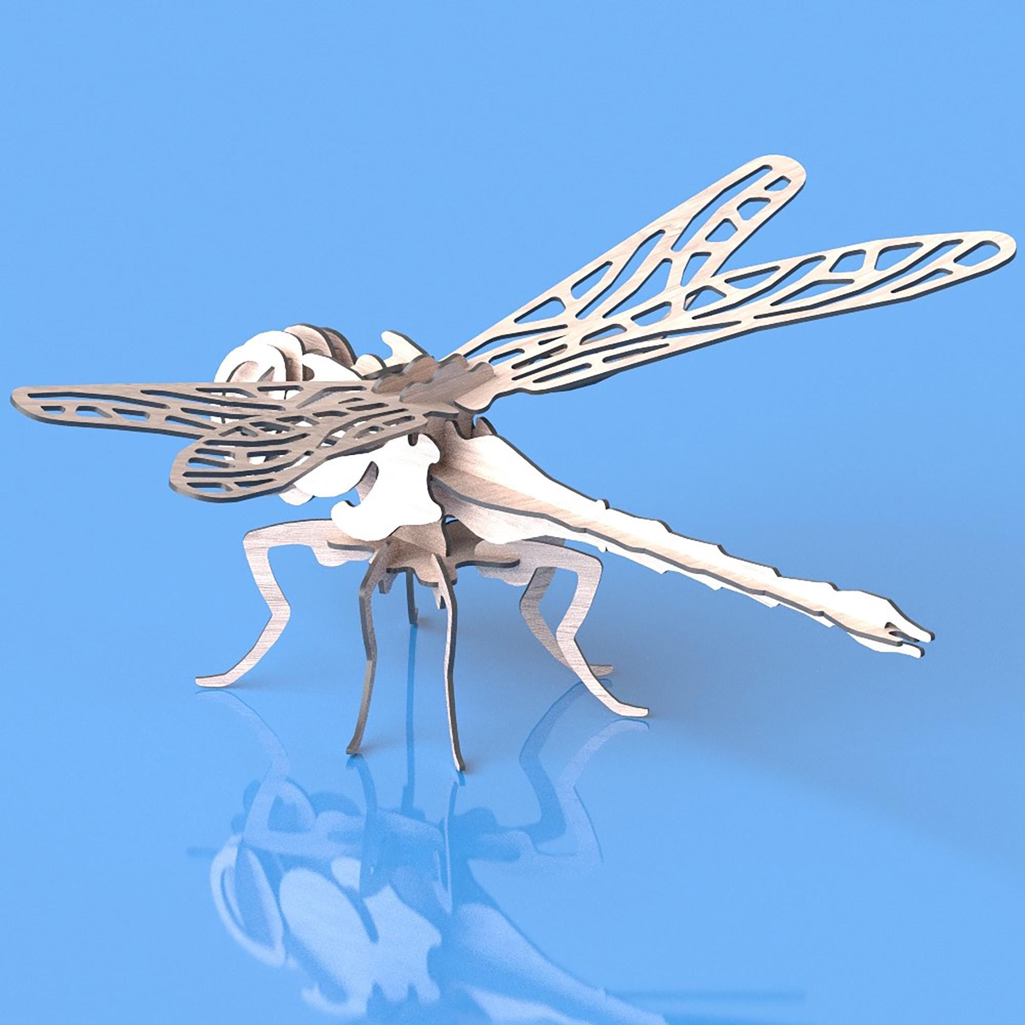3D Dragonfly Laser Cut File, Vector Plan for CNC, Woodworking and Steel ...