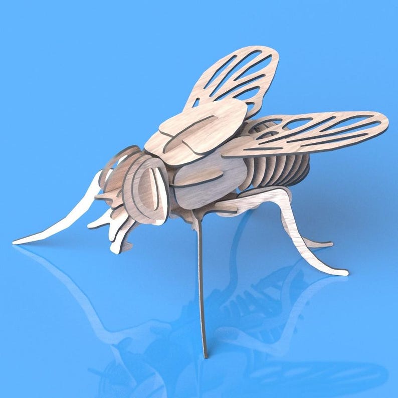 3D Fly Insect, Laser Cut File Svg Dxf Cdr Pdf, Vector Plan for Cnc ...