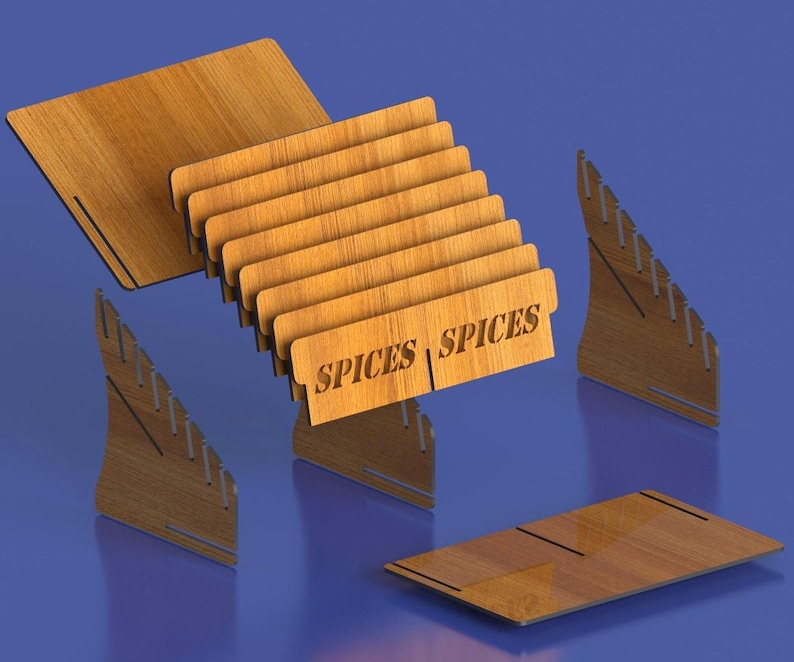 Spice Packet Organizer Laser Cut File – Kitchen Storage Box Svg Dxf Cdr ...