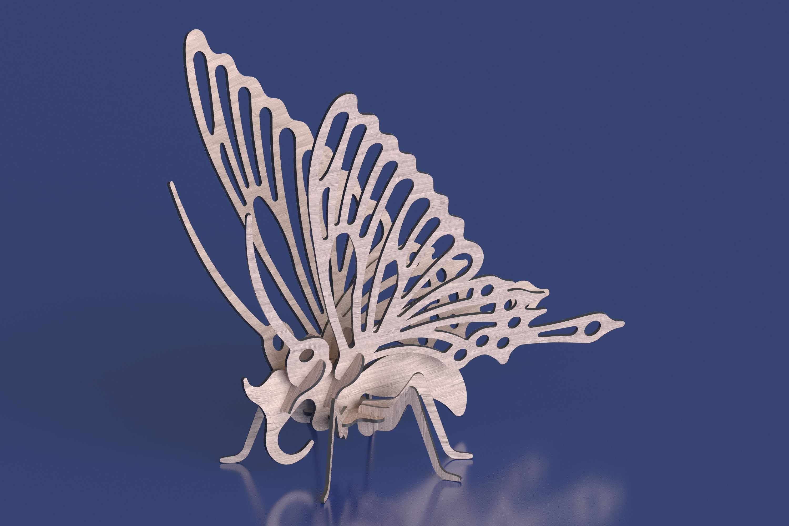 3D Butterfly Laser Cut File, Vector Plan for CNC, Woodworking and Steel ...