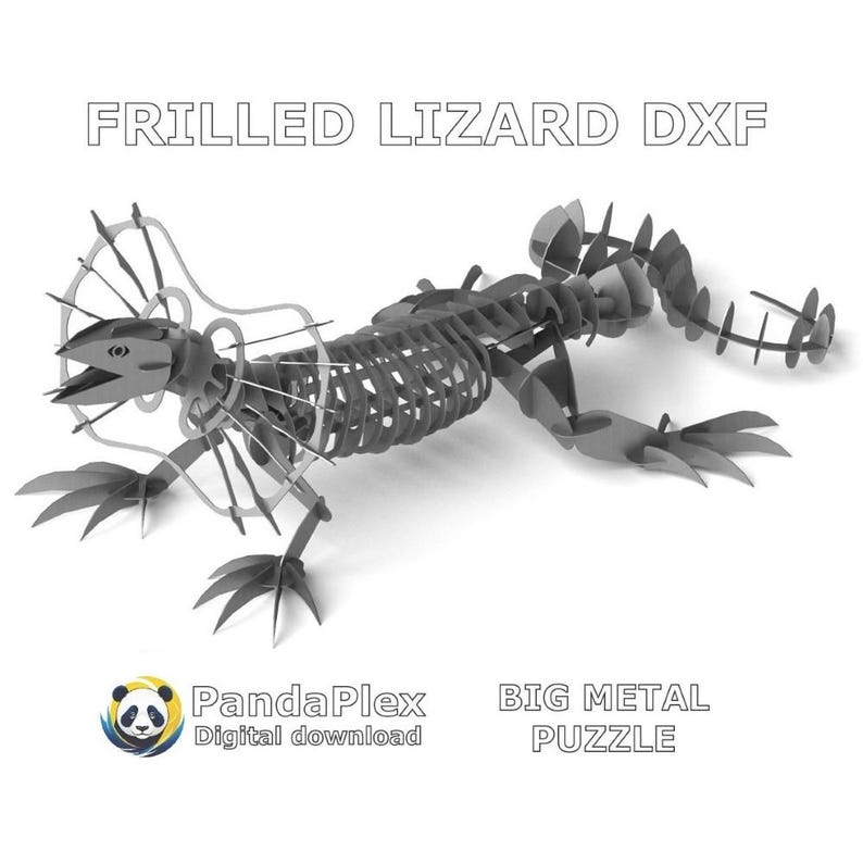 Giant Lizard – DXF Metal Laser Cut Files – Reptile Sculpture for Garden ...