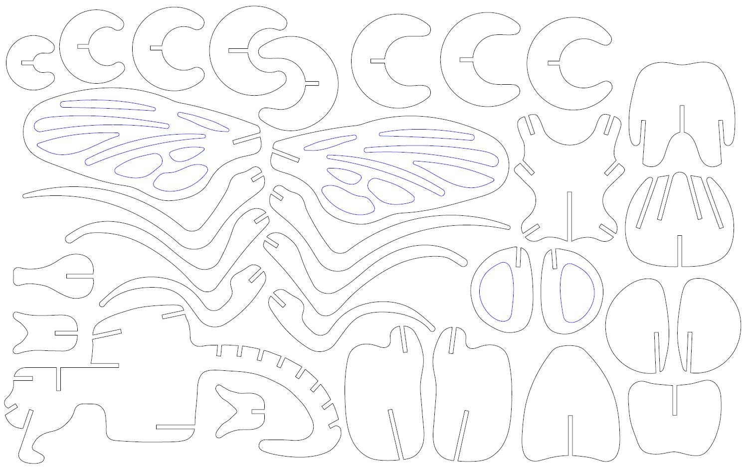 3D Fly Insect, Laser Cut File Svg Dxf Cdr Pdf, Vector Plan for Cnc ...