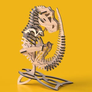 Baby T-rex 3D Puzzle – Laser Cut Files SVG DXF, Dinosaur Model for ...
