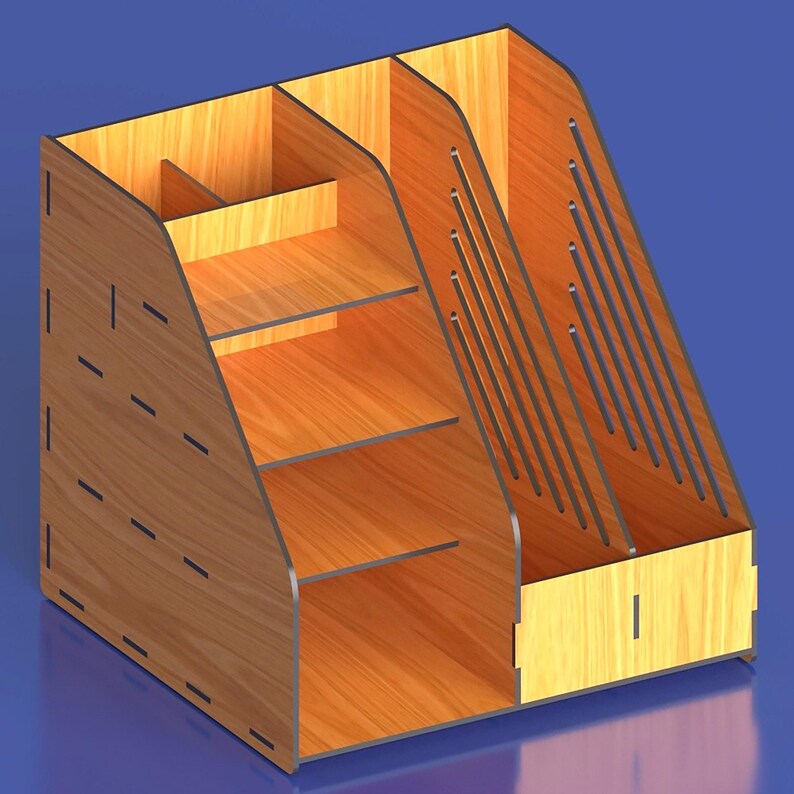 Desk Organizer SVG FILE – Laser Cut Folder Holder, Office Storage Box ...