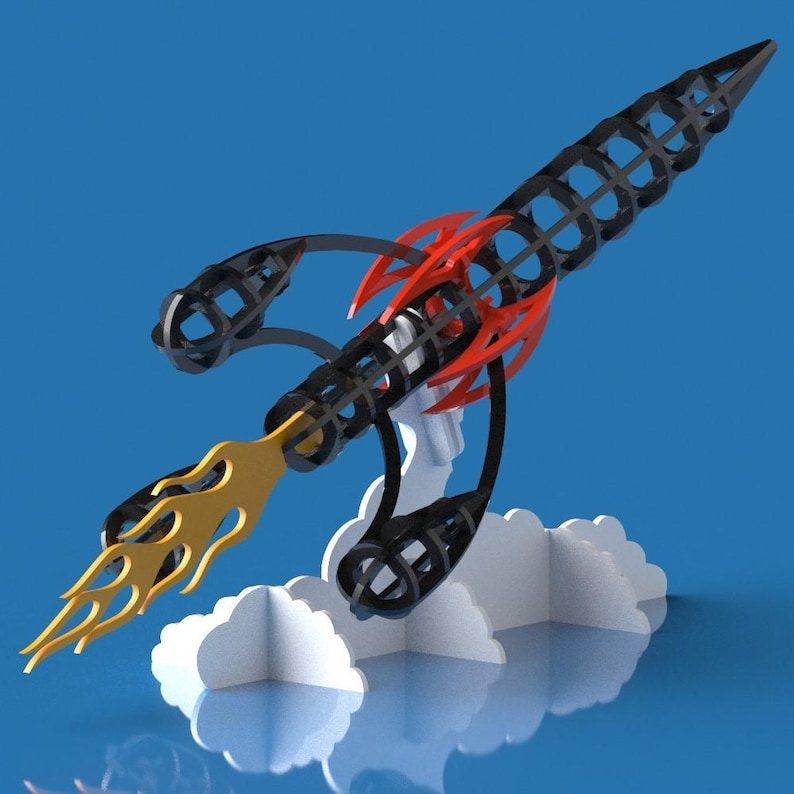 Space Rocket 3D Puzzle – Laser Cut Files SVG Dxf Cdr Pdf for Kids Decor ...