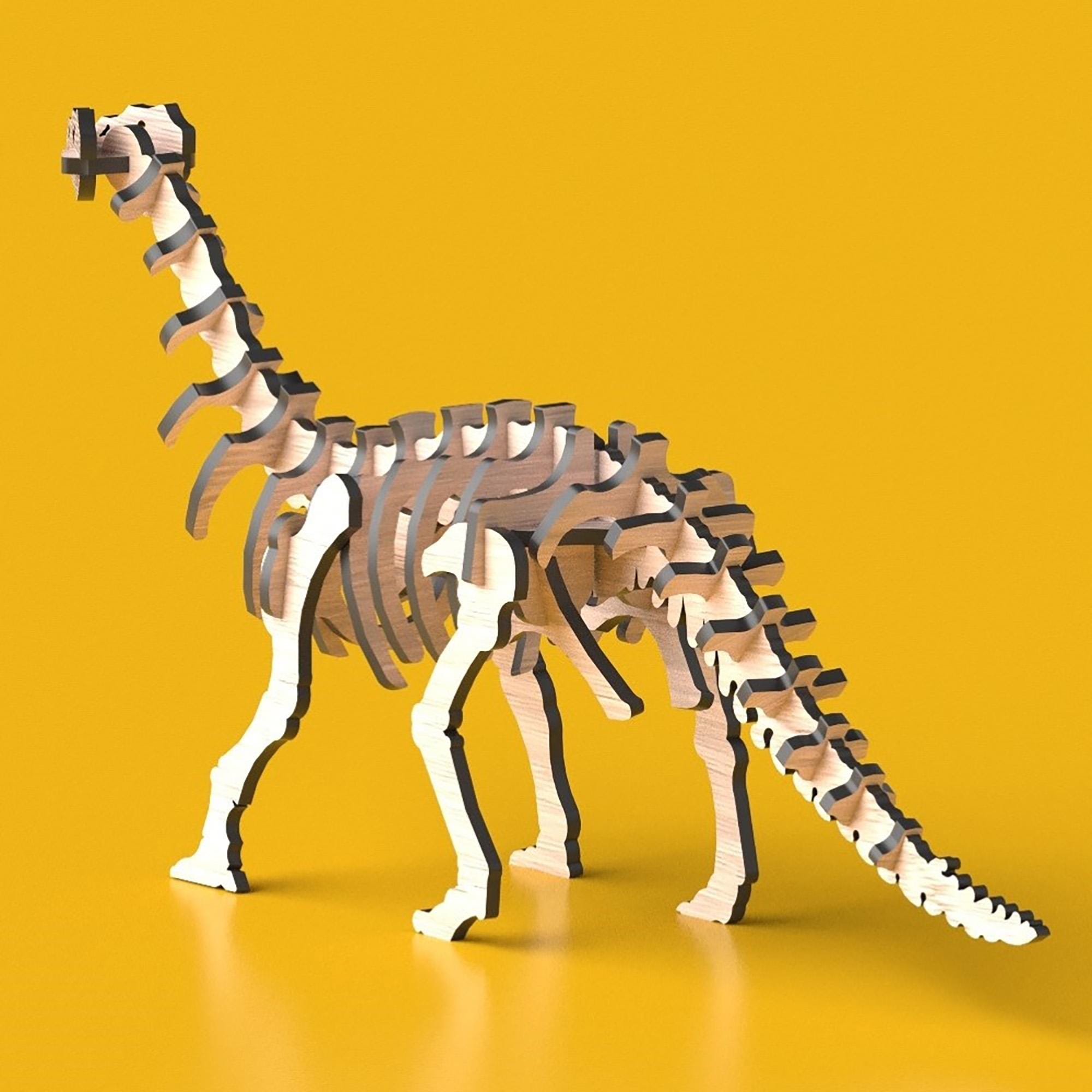 Brontosaurus 3D Puzzle SVG | Laser Cut Files Dinosaur Model | DXF Cnc ...
