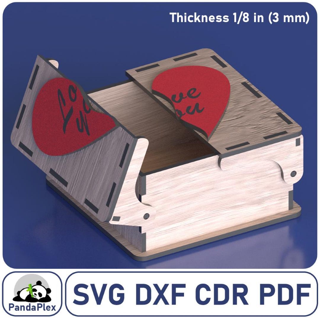 Love Puzzle Box SVG FILE – Laser Cut Heart Gift Box, 3D Romantic Wooden ...