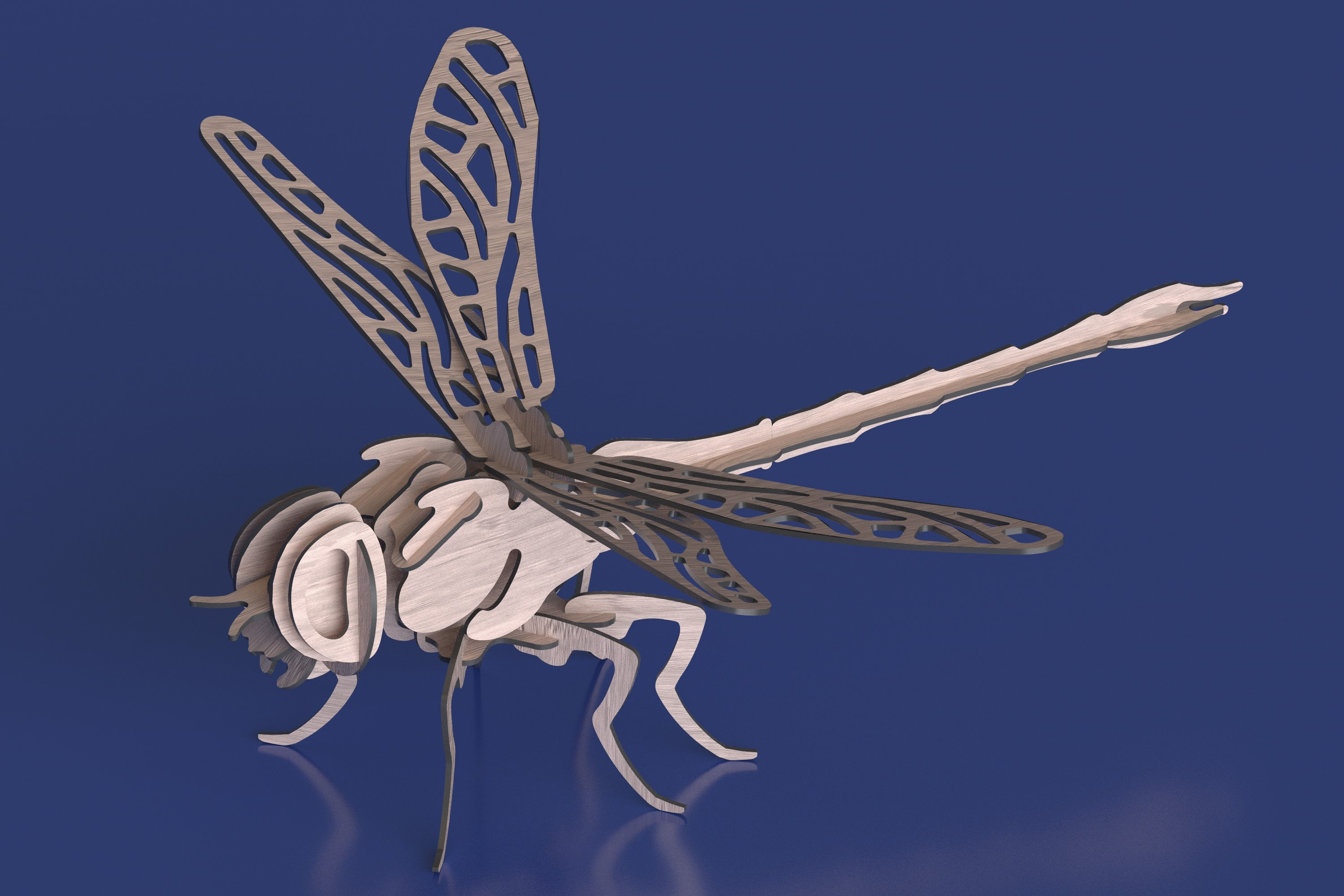 3D Dragonfly Laser Cut File, Vector Plan for CNC, Woodworking and Steel ...