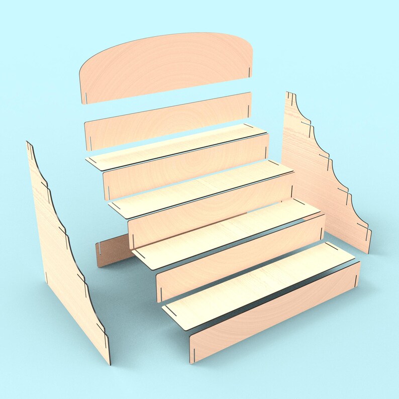 Laser Cut Display Stand SVG | Tiered Shelf Rack for Craft Fair & Shop ...
