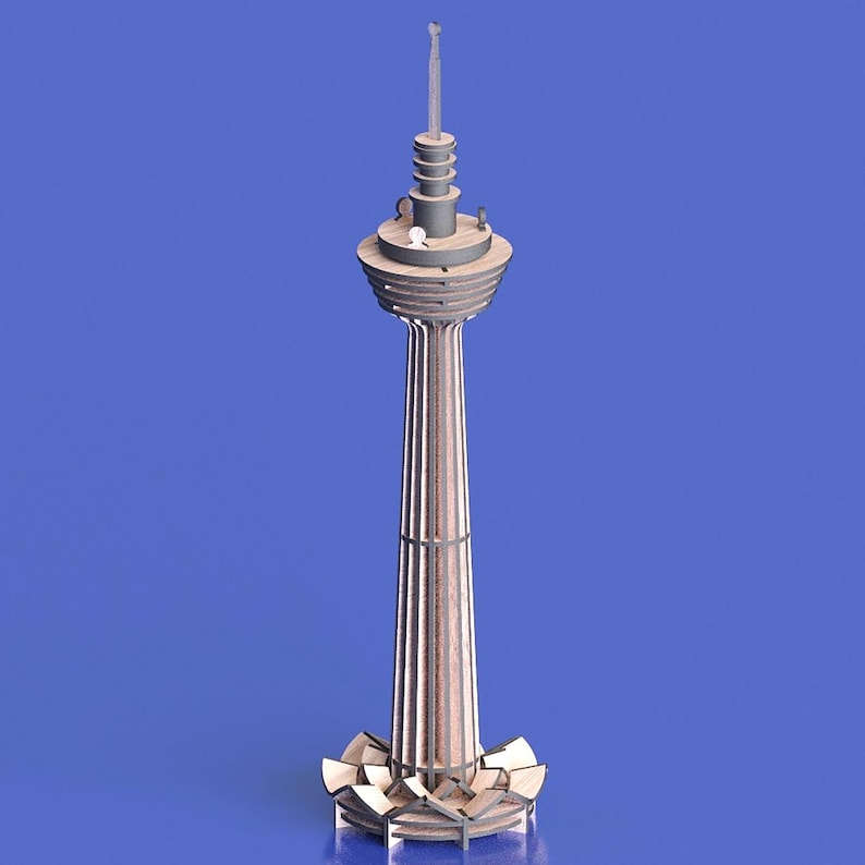 Kuala Lumpur Tower SVG – 3D Puzzle Model Laser Cut File, Dxf Cdr Pdf ...