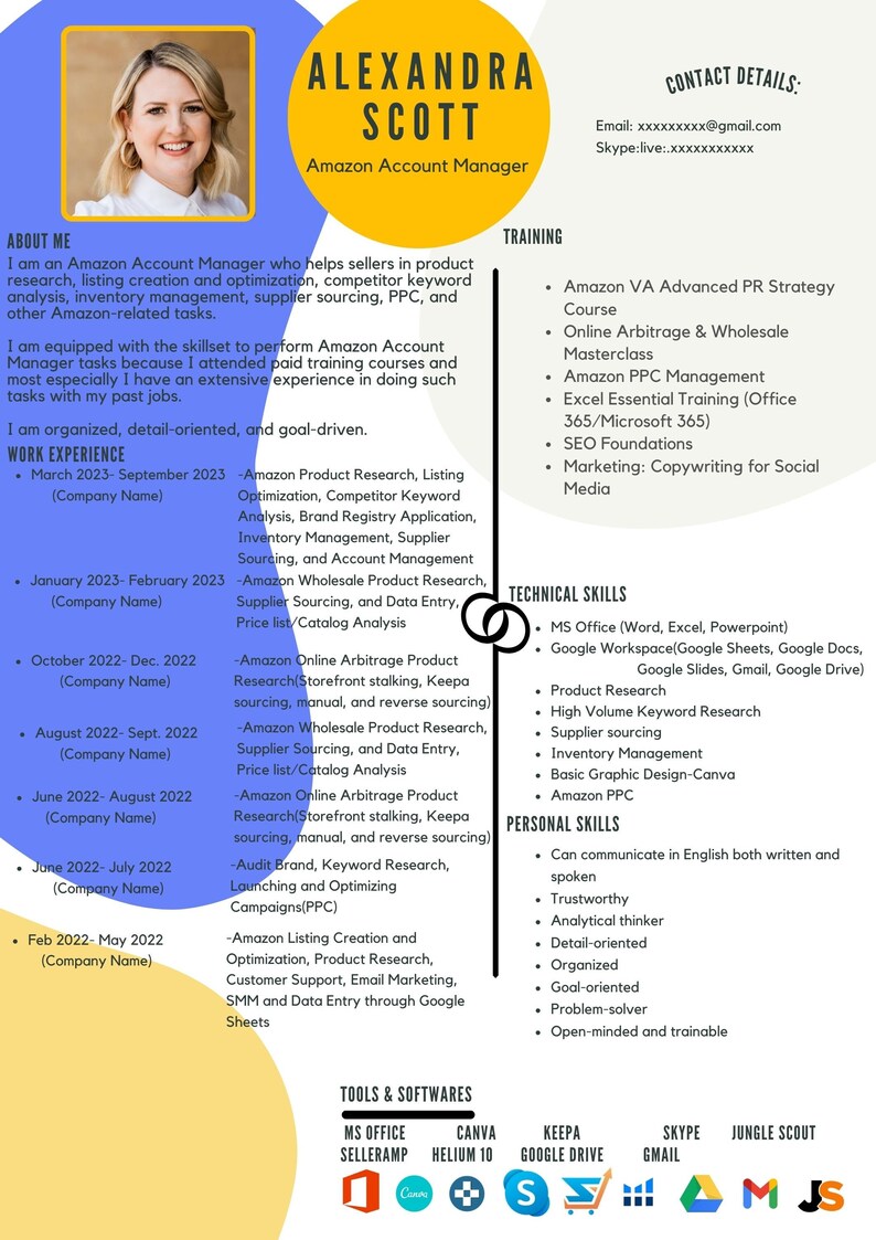 Professional Digital Resume Template - Etsy