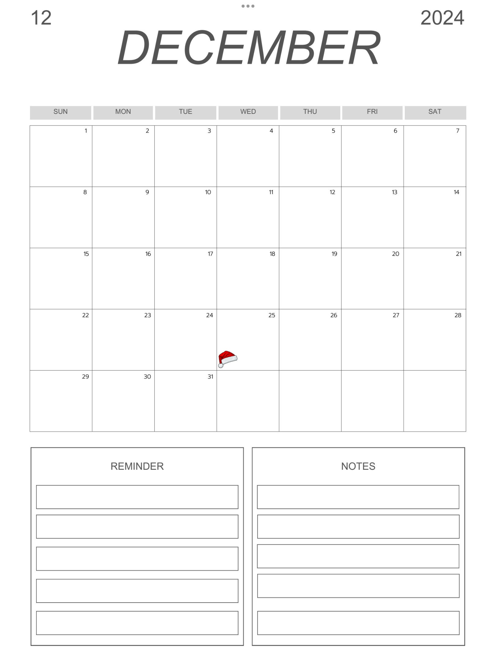 2024 Monthly Digital Planner | Printable Calendar | Minimal Design ...