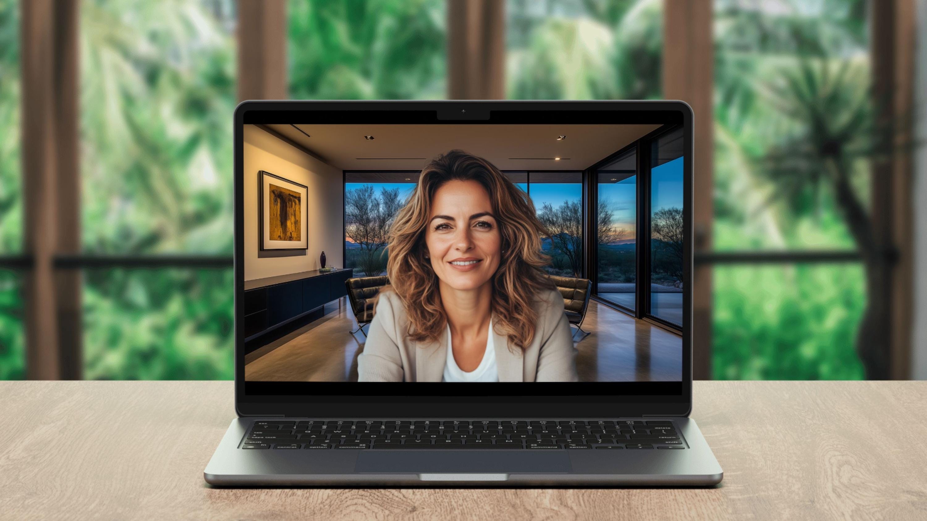 Elegant Zoom Background, Sunset Desert View, Home Office Virtual ...