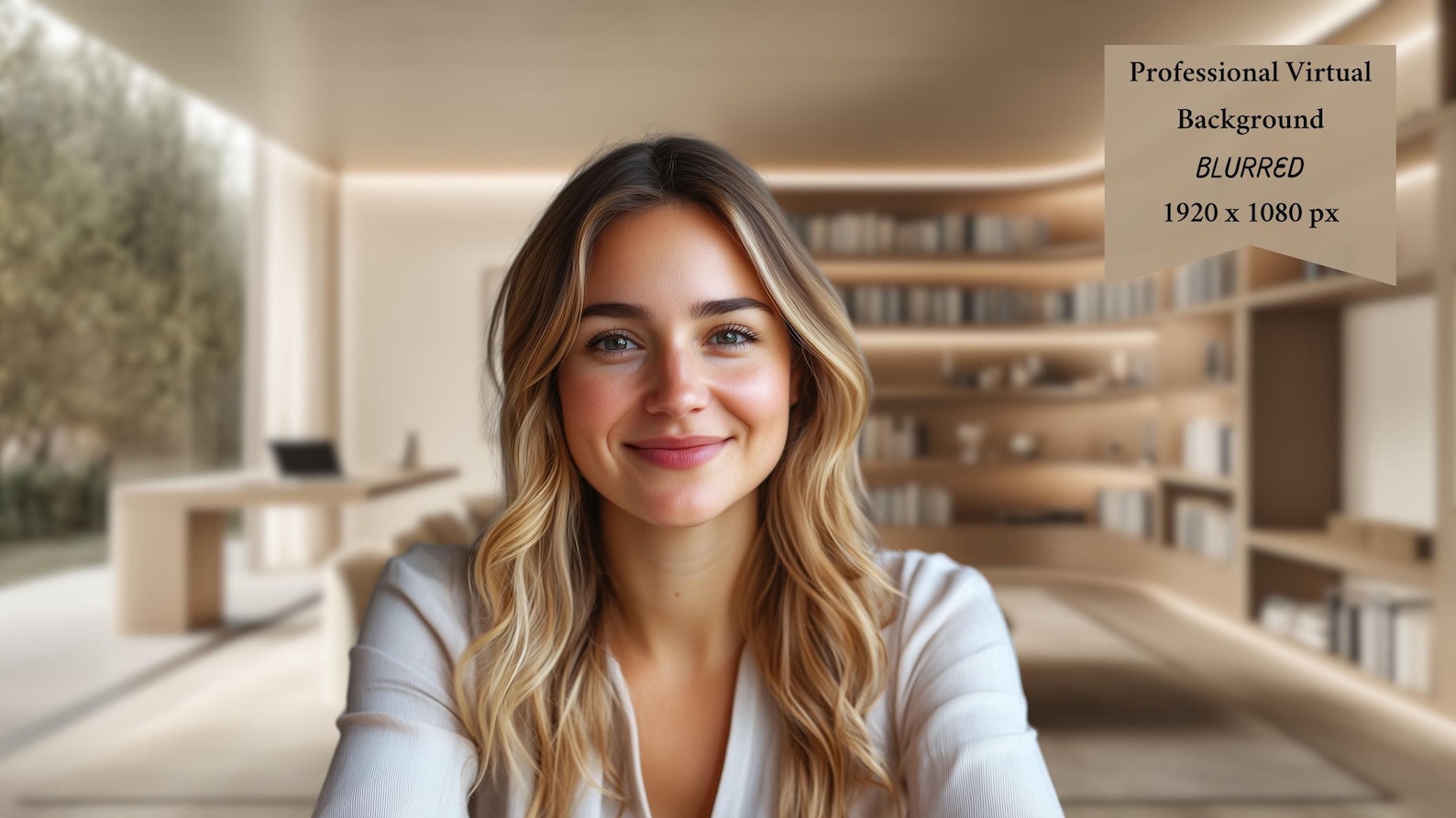 Minimalist Office Zoom Background, Zoom Background, Home Office Virtual ...