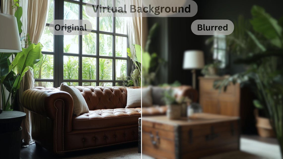 Chic Living Room Zoom Background, Lounge Meeting Decor, Home Office ...