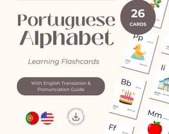 Spanish Alphabet Flashcards for Kids and Beginners English Translation ...