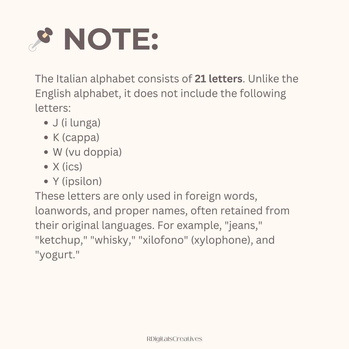 Italian Alphabet Flashcards for Kids and Beginners English Translation ...