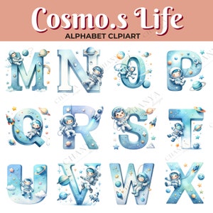 Cosmo.s Life Alphabet, Watercolor Alphabet Clipart, Cosmo.s Png, Baby ...