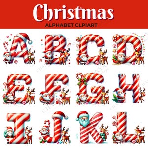 Christmas Theme Alphabet, 3D Alphabet Clipart, Christmas Png, Baby ...