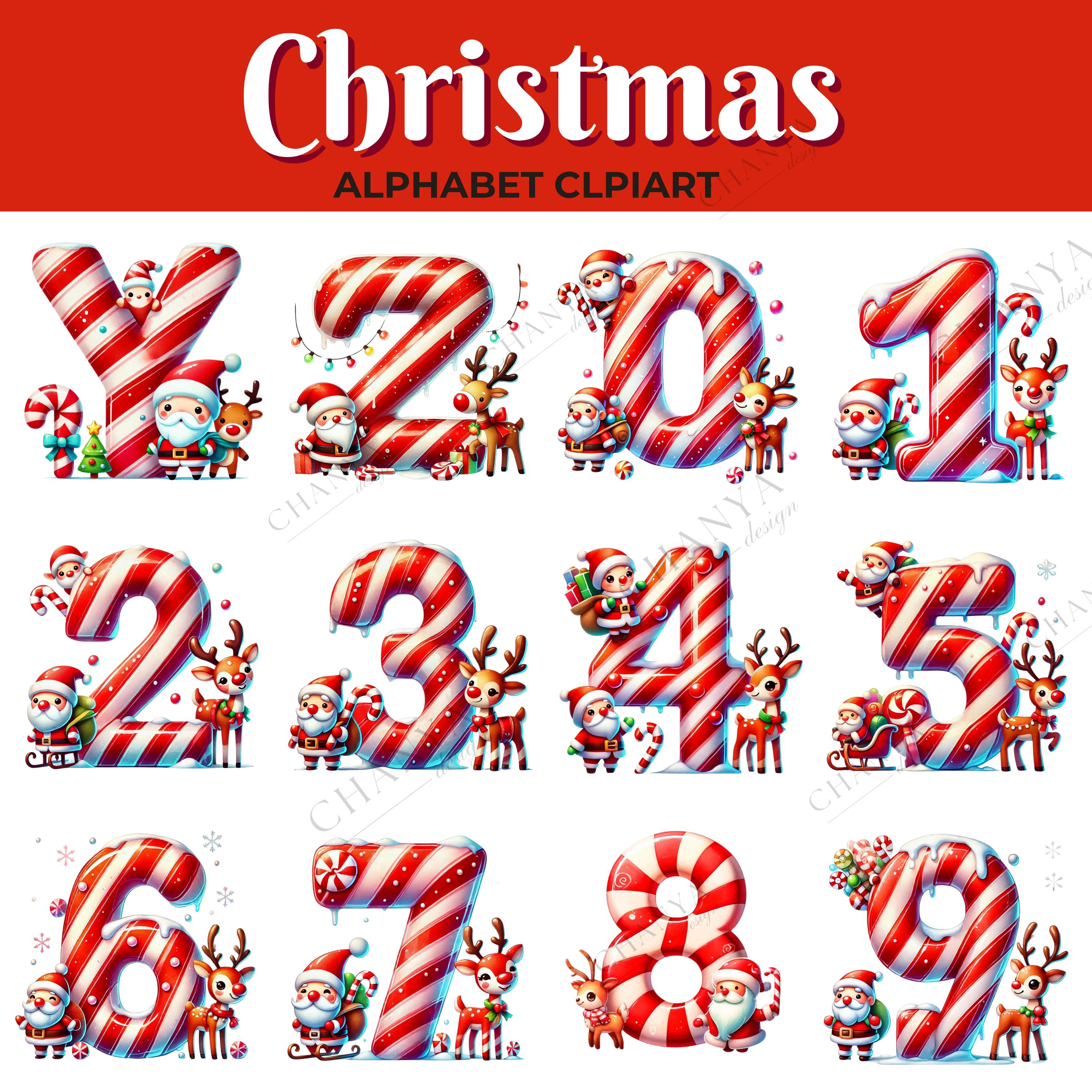 Christmas Theme Alphabet, 3D Alphabet Clipart, Christmas Png, Baby ...