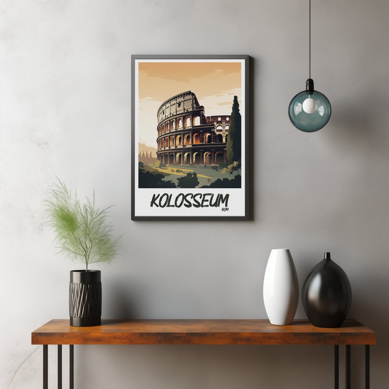 Colosseum Rome Travel Print Poster Italy Home Décor Gift Poster Artwork ...