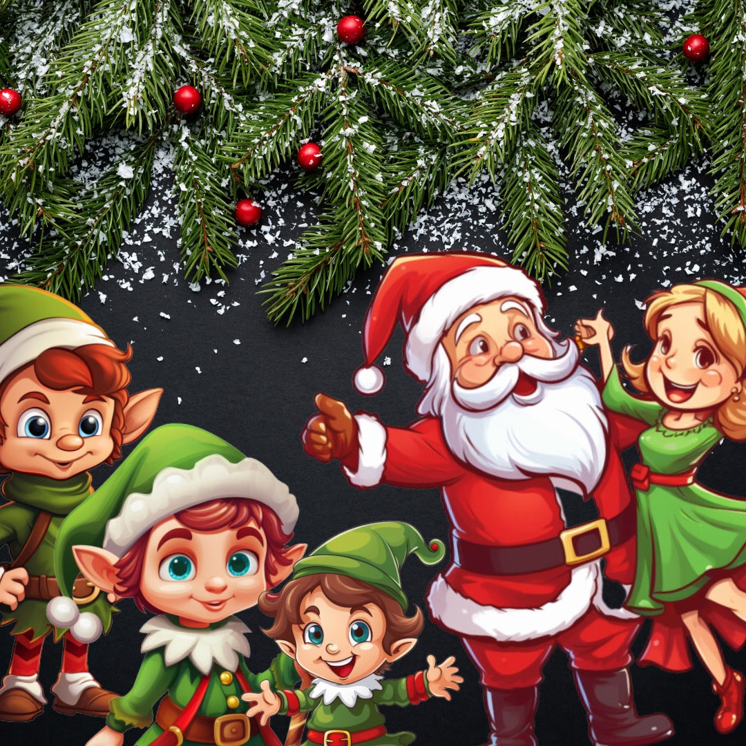Colourful Christmas Elves Clip Art PNG - Etsy