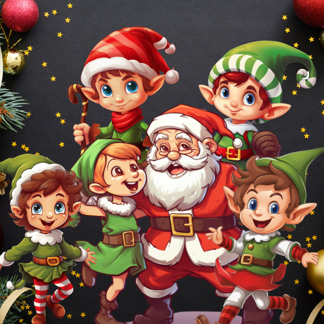 Colourful Christmas Elves Clip Art PNG - Etsy