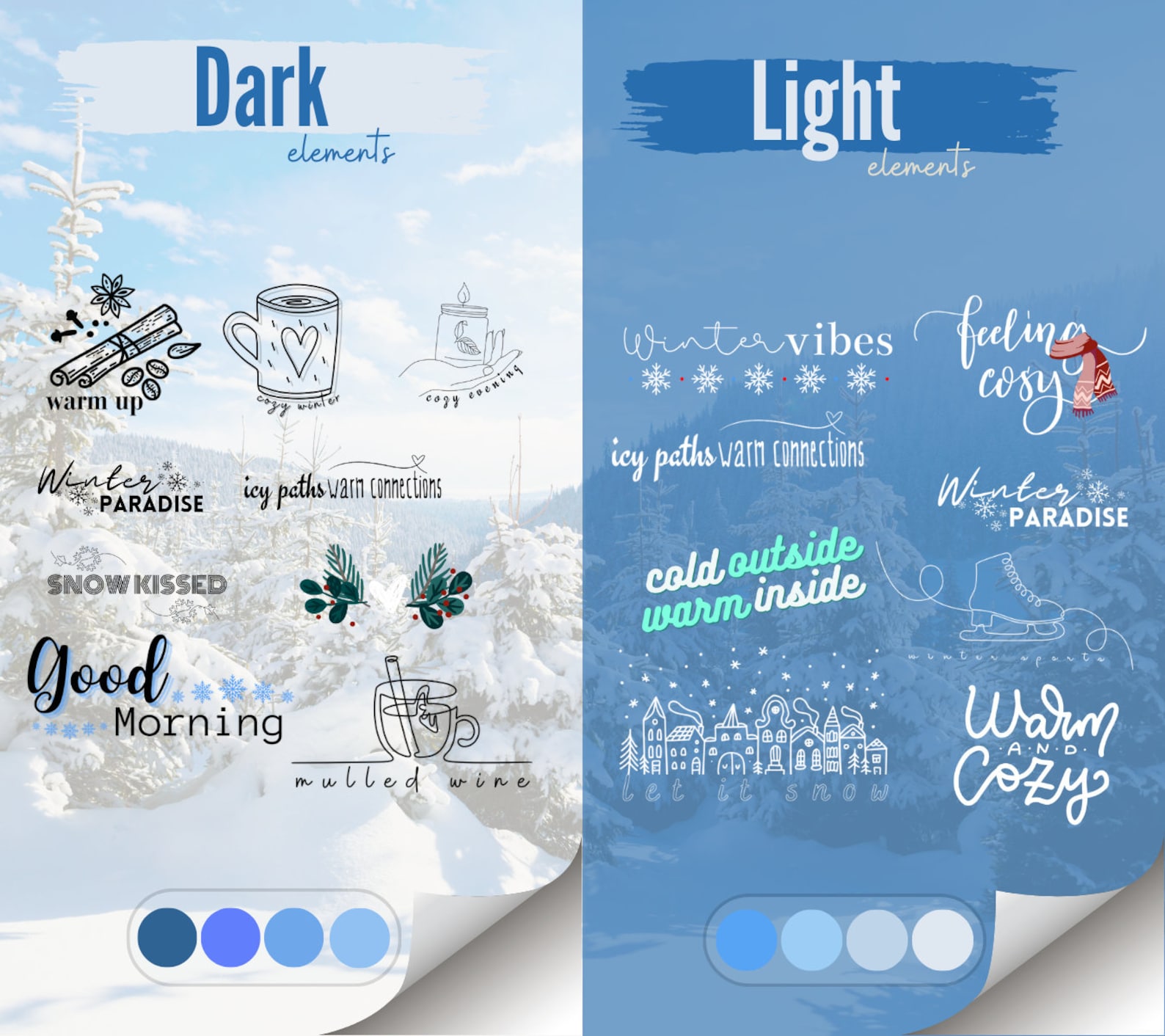 155 Winter IG Story Stickers | Winter Clipart | Winter Digital Stickers ...
