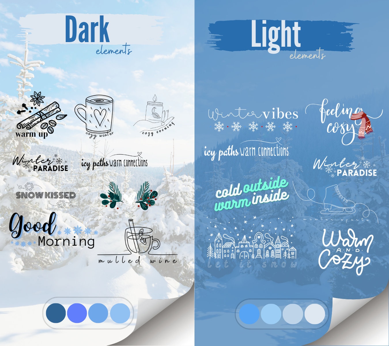 155 Winter IG Story Stickers | Winter Clipart | Winter Digital Stickers ...