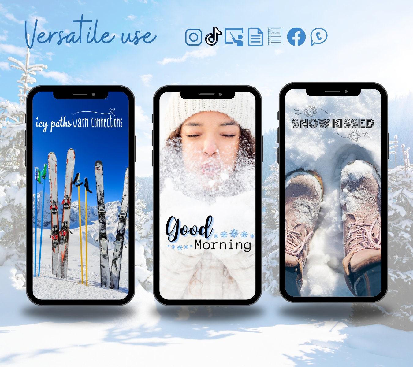 155 Winter IG Story Stickers | Winter Clipart | Winter Digital Stickers ...
