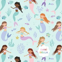 Mermaid Digital Paper: Sea Seamless Patterns (digital Download) - Etsy