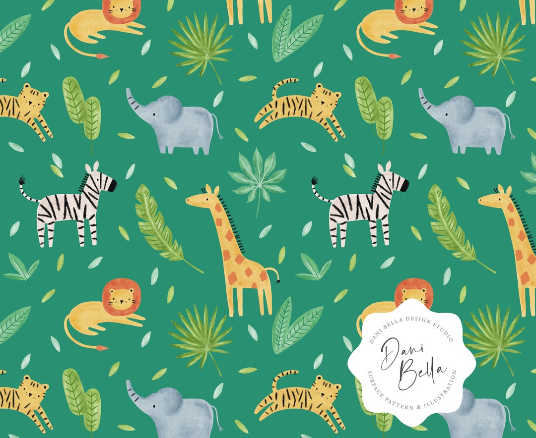 Jungle Seamless File Jungle Seamless Pattern Jungle Repeat Pattern Kids ...