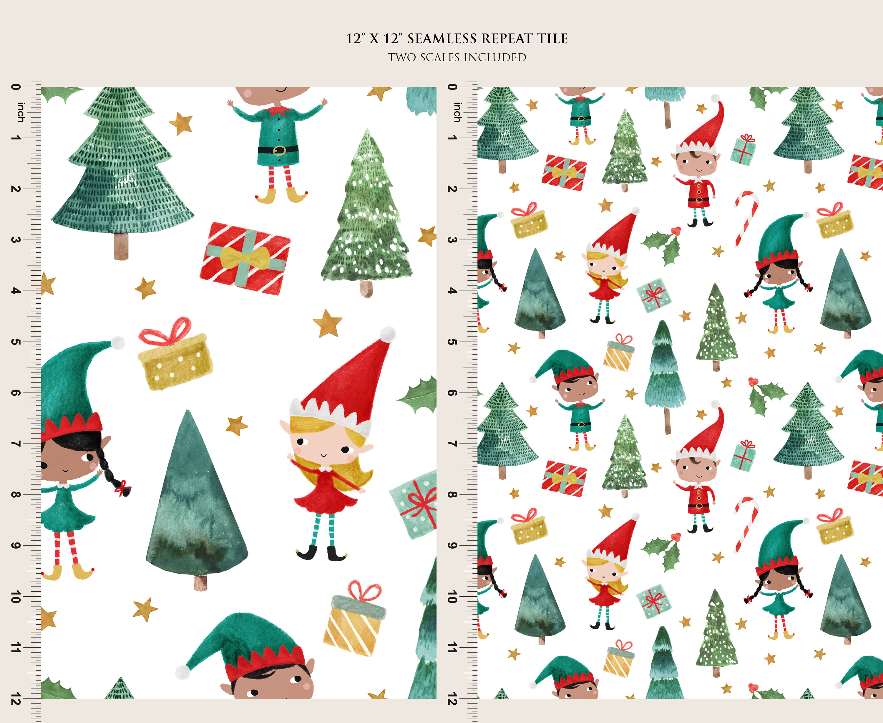 Elf Digital Pattern Elf Seamless Pattern Elf Repeat Pattern - Etsy