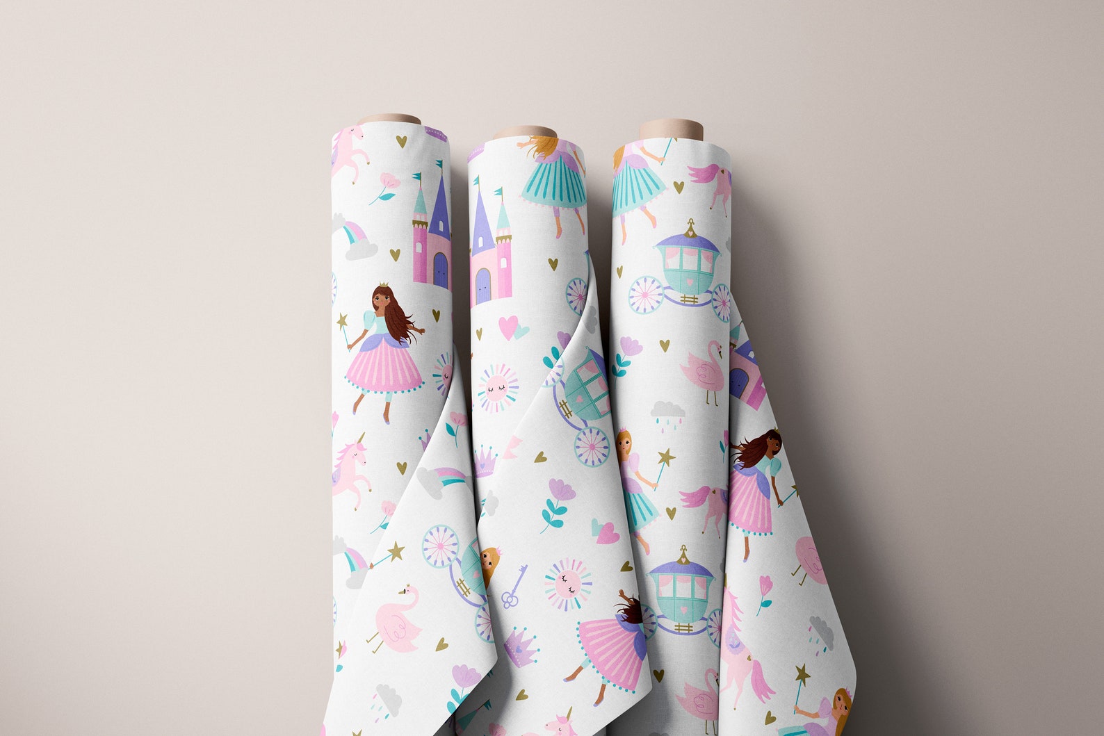 Princess Seamless Repeat Princess Repeat Pattern Princess Fabric ...