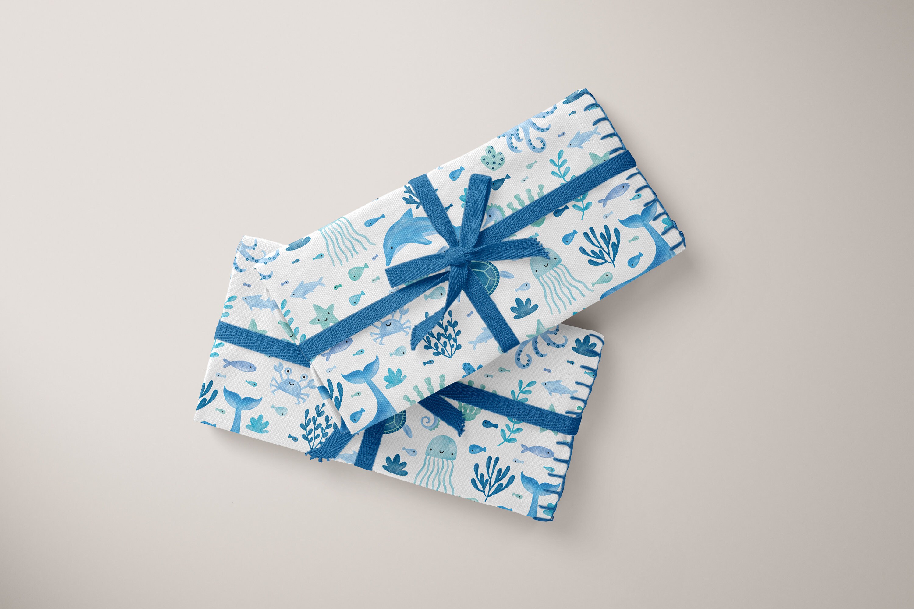 Ocean Animals Seamless Pattern, Sea Life Repeat Pattern, Under the Sea ...