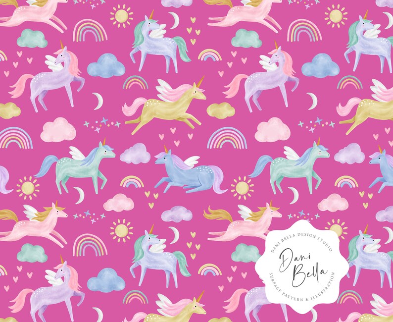 Unicorn Seamless File Unicorn Digital Pattern Unicorn Pattern Unicorn ...