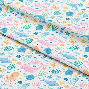 Sea Life Seamless Pattern, Ocean Animals Repeat Pattern, Under the Sea ...