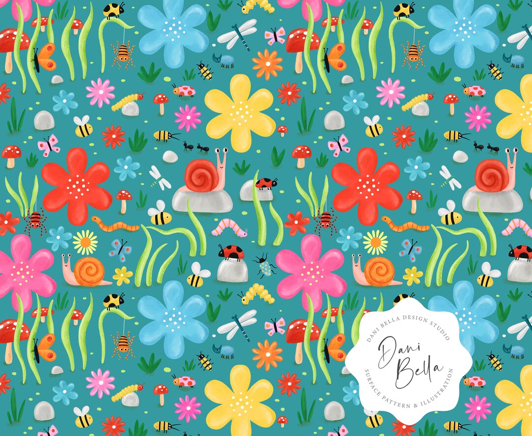 Insect Seamless Repeat Bug Repeat Pattern Insect Fabric Pattern Bugs ...