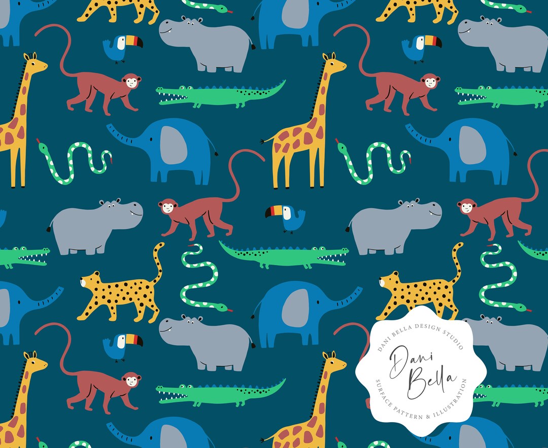 Boys Jungle Seamless File Jungle Pattern Jungle Seamless Pattern Jungle Repeat Pattern Jungle ...
