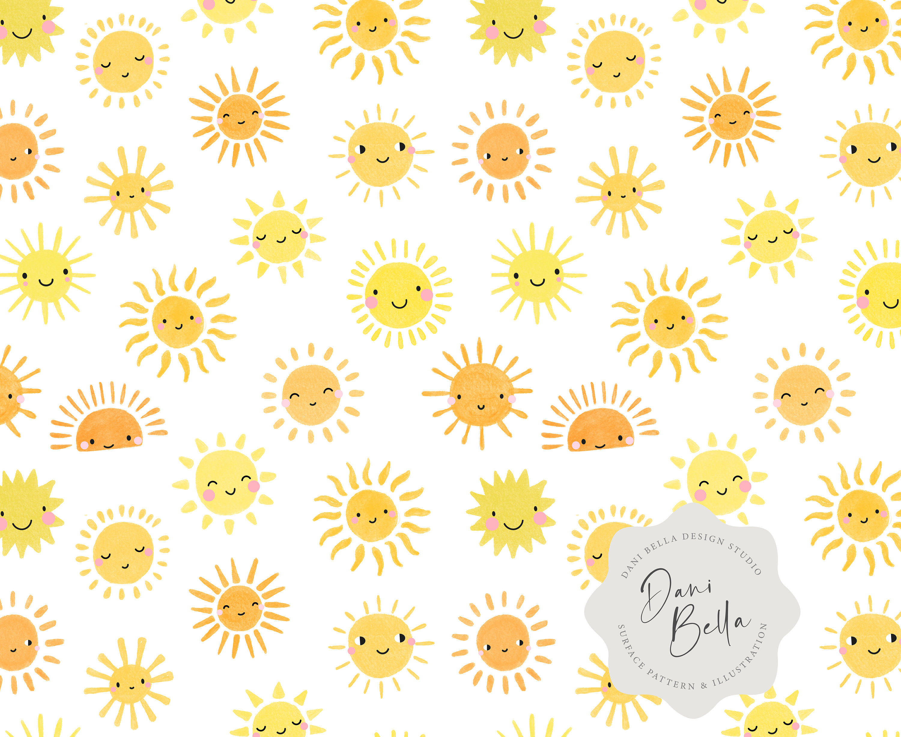 Sunshine Seamless File Sunshine Digital Pattern Sunshine Seamless ...