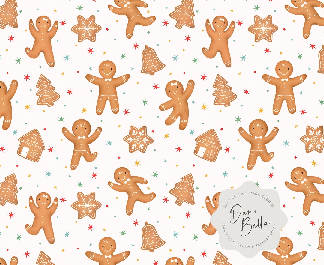 Gingerbread Digital Pattern Gingerbread Seamless File Gingerbread ...